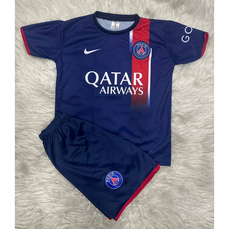 Kit Conjunto infantil uniforme time de futebol Psg azul | Shopee Brasil