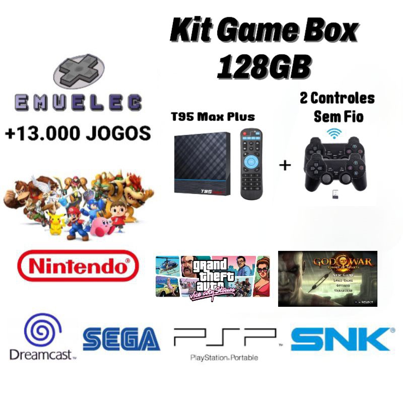 T95 Max Plus + Cartão 128gb Emuelec 4.6 | Shopee Brasil