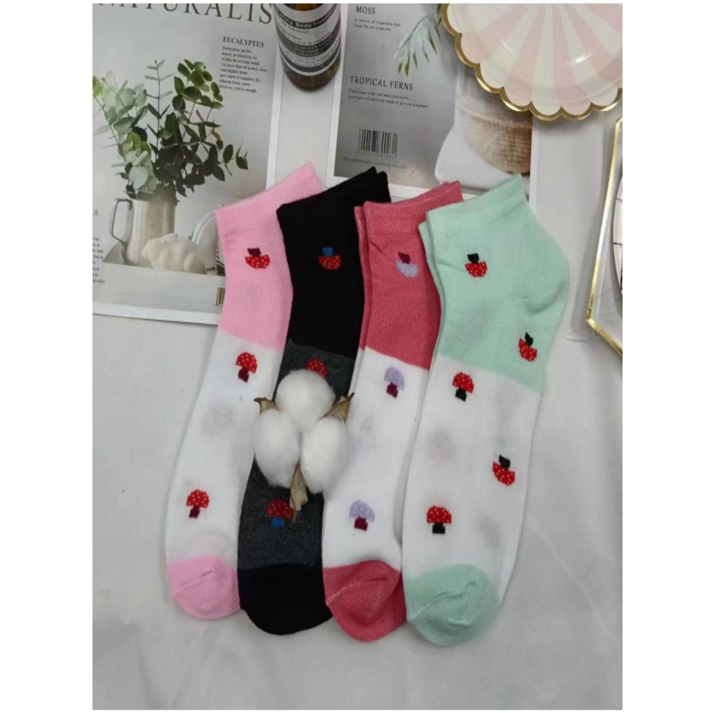 Kit 12 Pares Meias Feminina Coloridas Casual - Cano Curto | Shopee Brasil