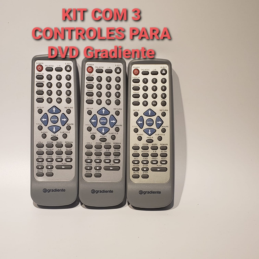 Controle Remoto Dvd Gradiente Kit com 3 controles | Shopee Brasil