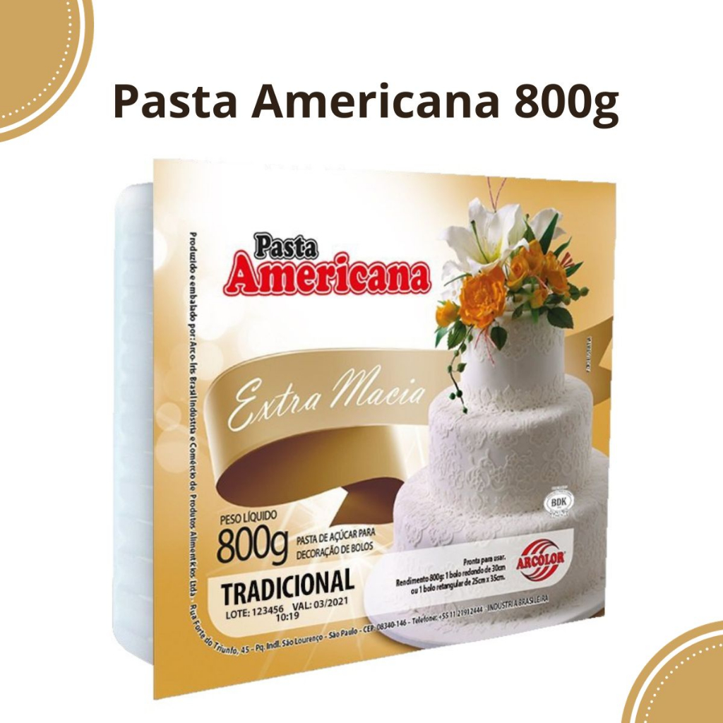 Pasta Americana Tradicional 800g Extra Macia - ARCOLOR | Shopee Brasil
