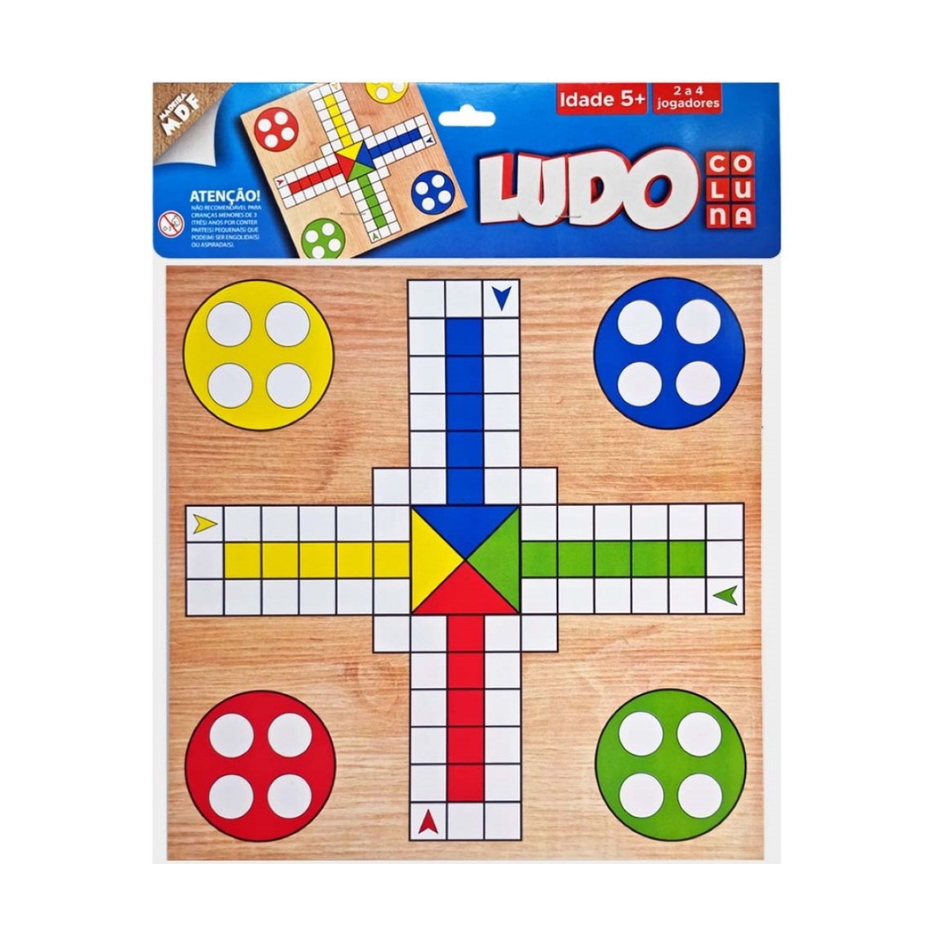 Jogo de Ludo Coluna Jogo de Tabuleiro Clássico em Madeira Diversão Para ...