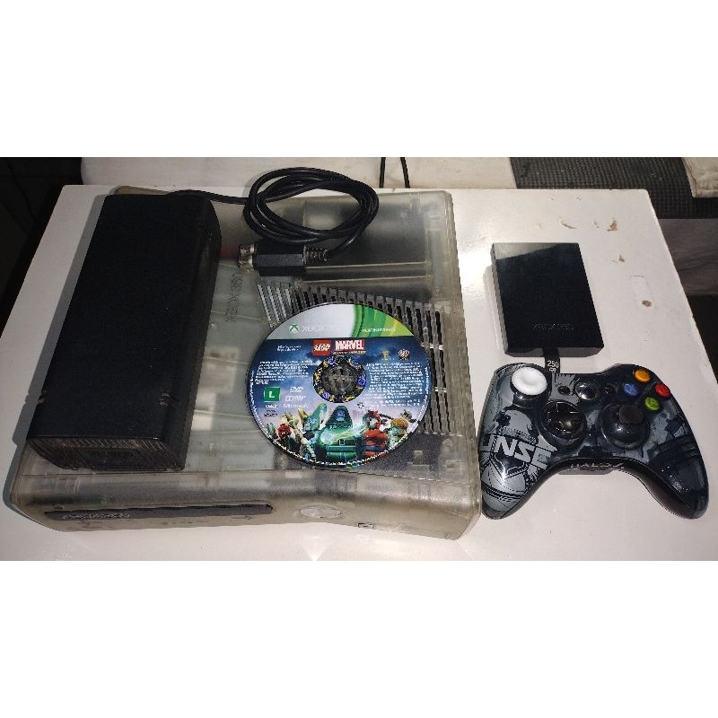 kit console xbox360 slim serie transparente muito raro | Shopee Brasil