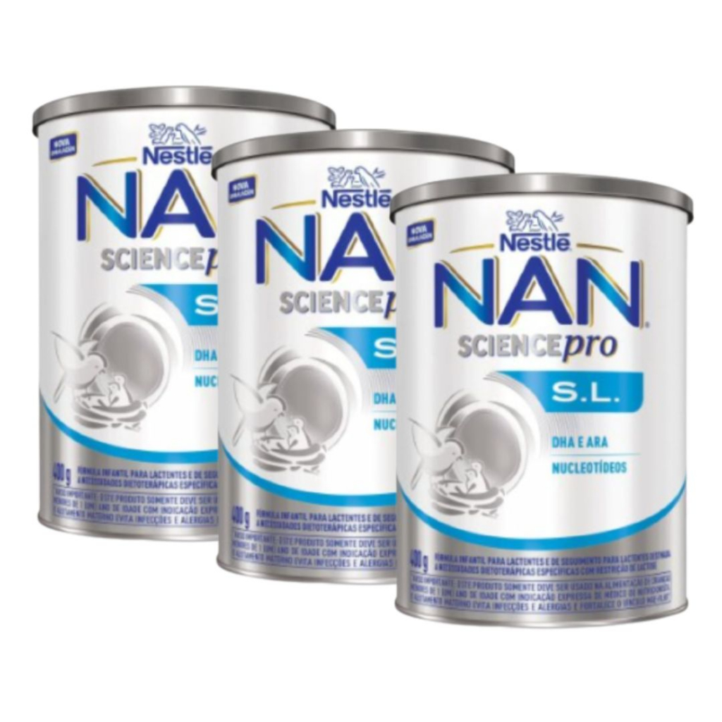 Kit c/ 3 Leite Nan Sem Lactose 0 a 12 meses - 400g | Shopee Brasil