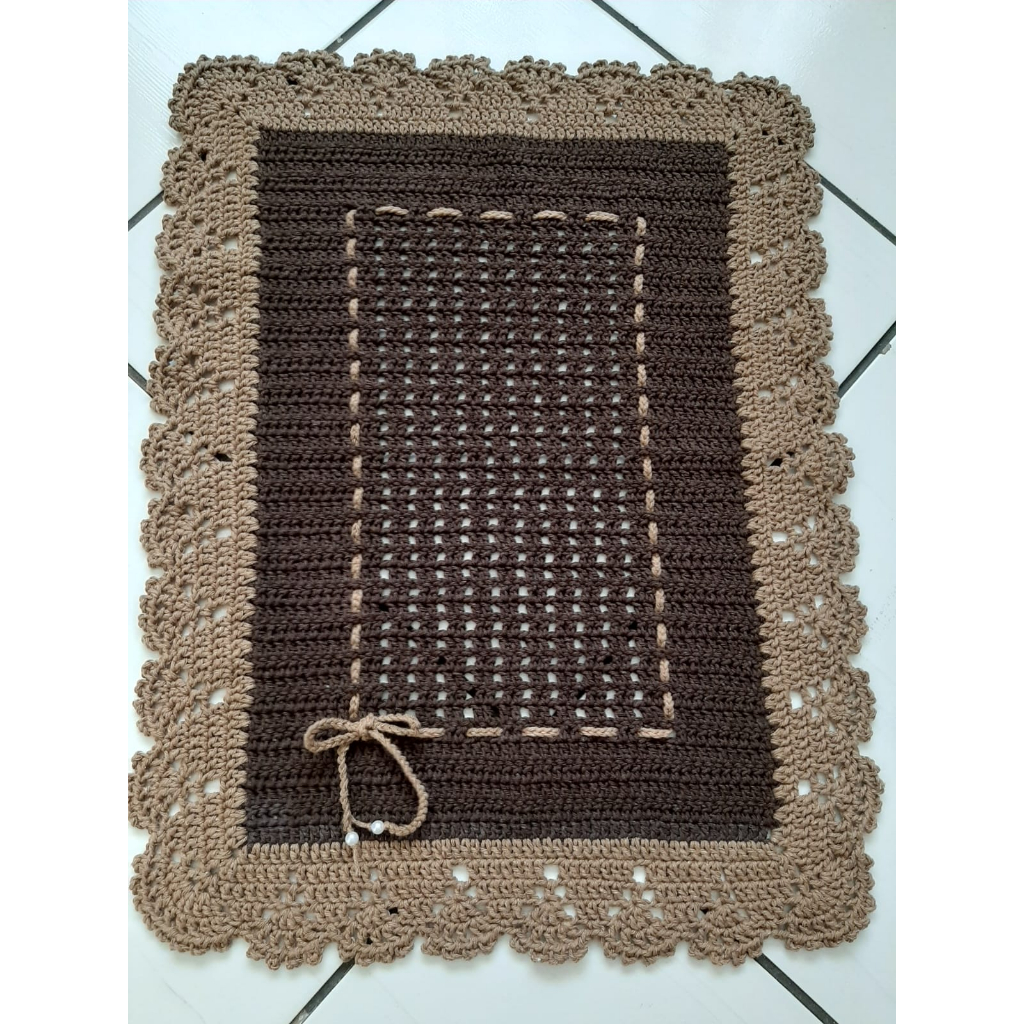 Tapete em crochê retangular avulso | Shopee Brasil