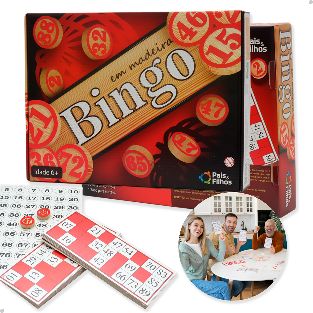Jogo De Bingo 9O Pedras De Madeira E 36 Cartelas Numeradas | Shopee Brasil