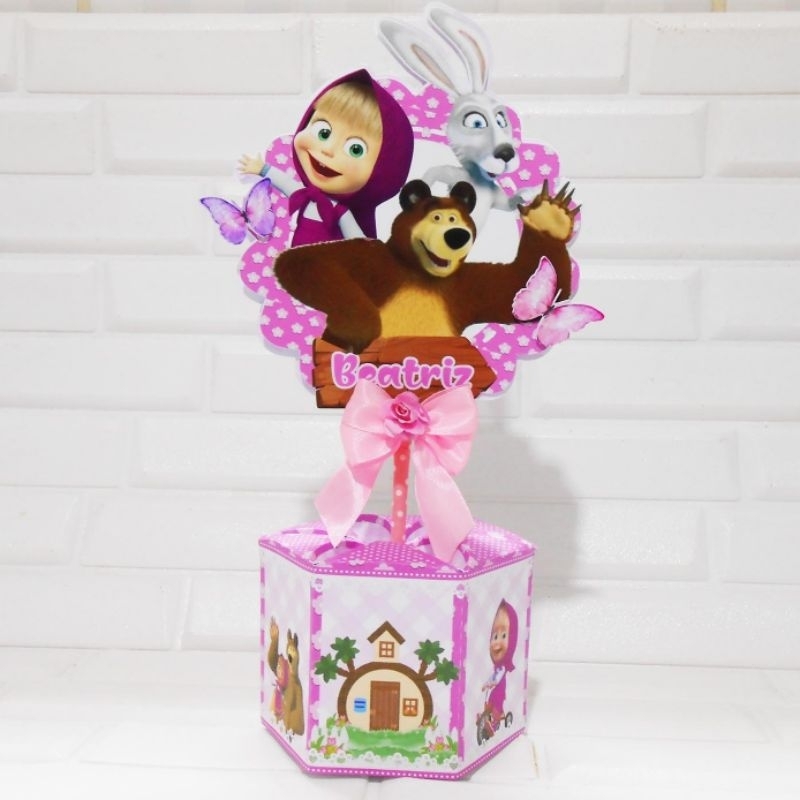 Kit 10 Centro de Mesa - Masha e o Urso | Shopee Brasil