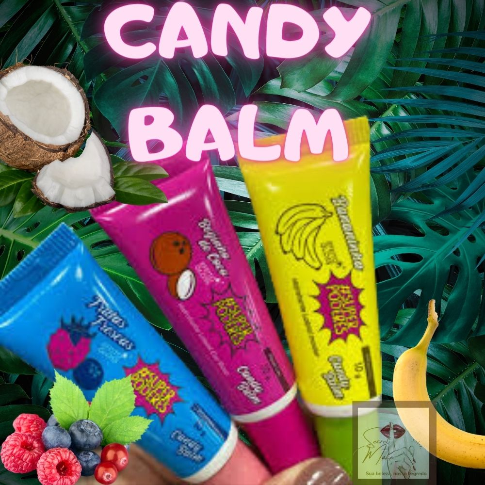 Candy Balm Gloss Hidratante Labial Brilho Sabor Bala Finni Tipo Carmed ...