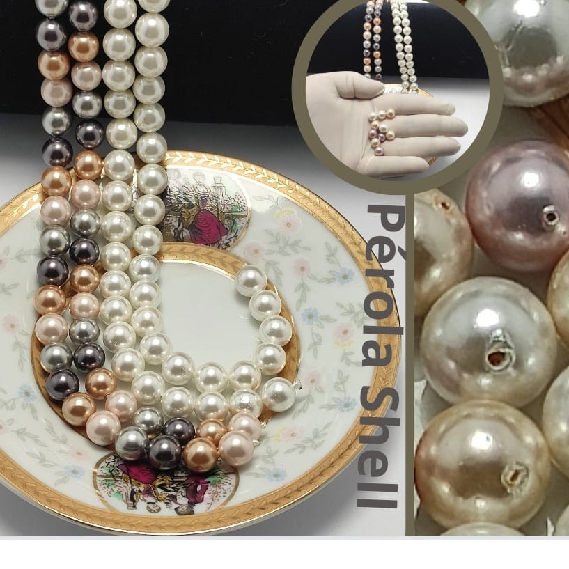Pérola Shell (8mm), 20 unidades | Shopee Brasil