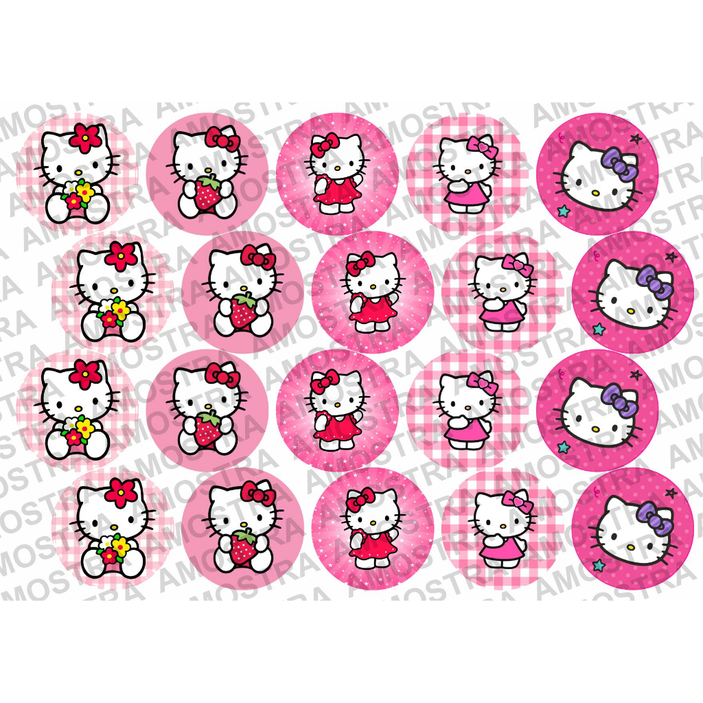 Modelo De Toppers De Cupcake Da Hello Kitty Para Impressao Gratis