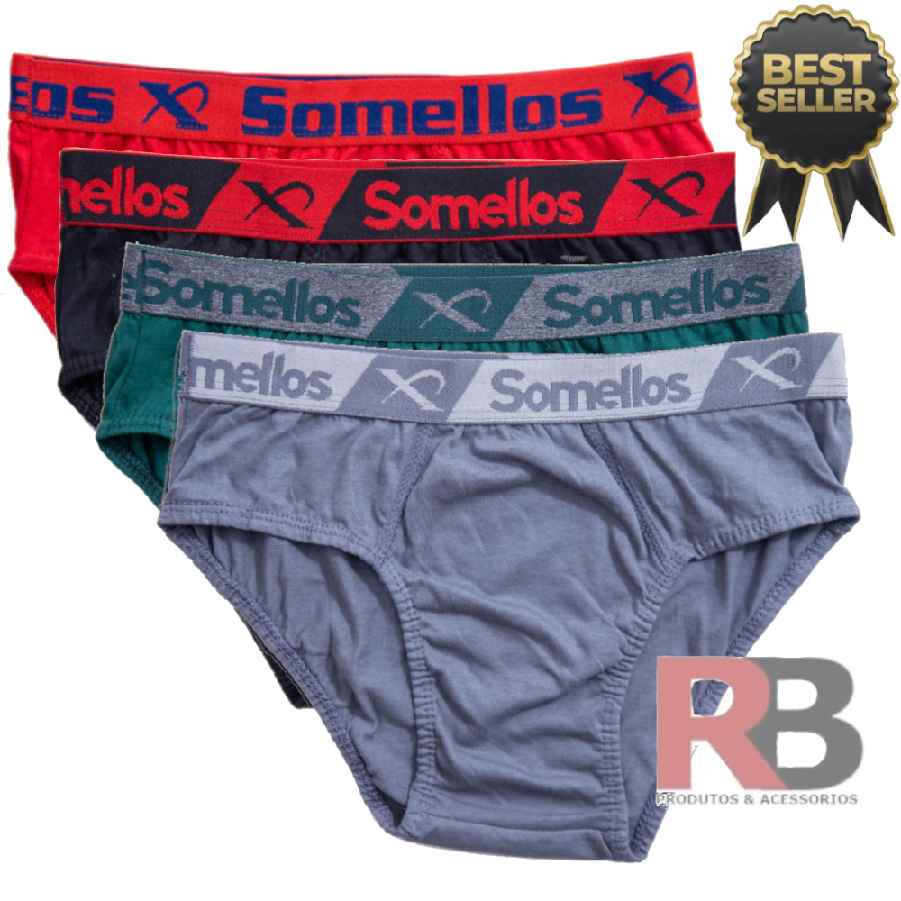 Kit 9 Cuecas Slip Adulto 100% Algodão Somellos Atacado Cueca Masculina ...