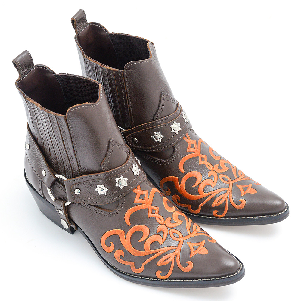 BOTAS BOTINAS EM COURO SOLA COLORPLAC BLAQUEADAS COM ELASTICO NAS ...