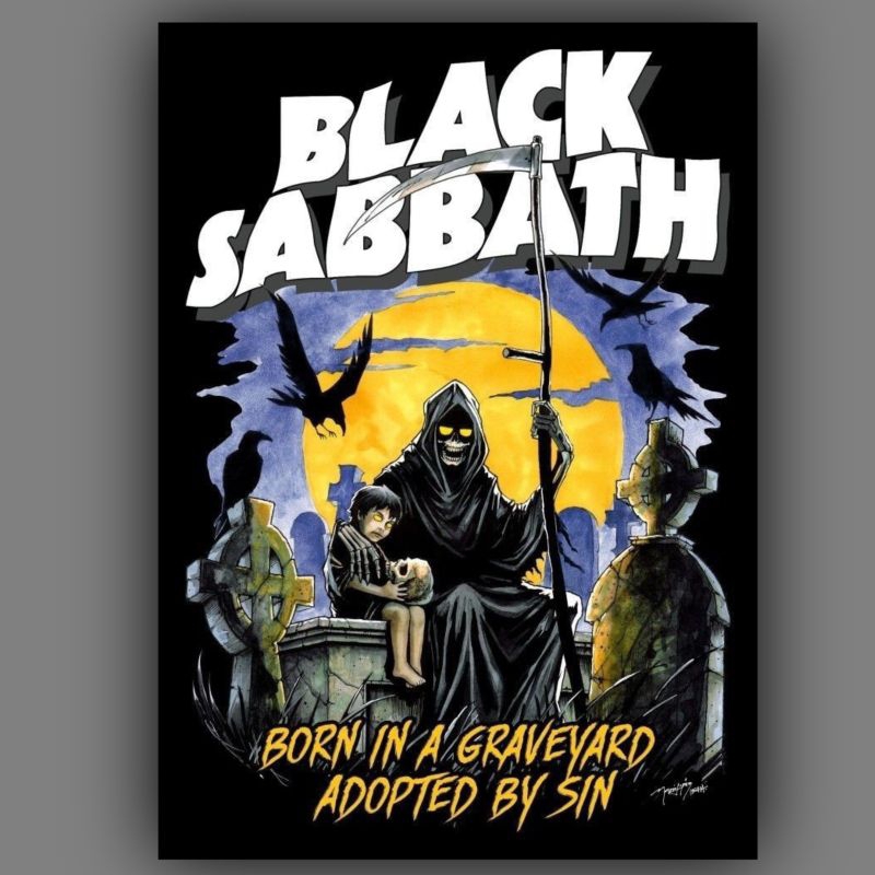 Poster Black Sabbath 42x30cm Tamanho Grande Capa de Álbum Master of reality paranoid Banda Heavy ...