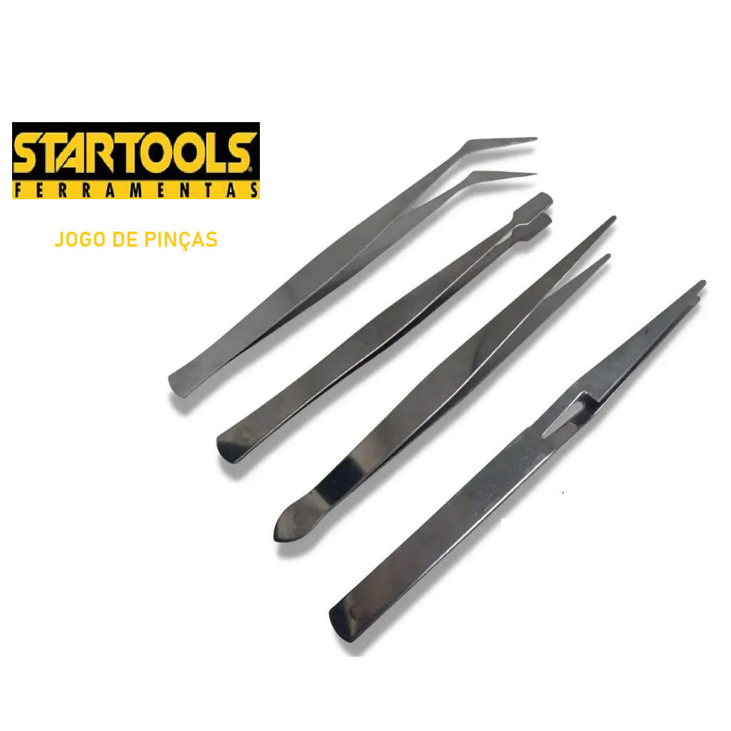 Jogo 4 Pinças Startools Ferramenta De Precisão Resistente Multiuso ...