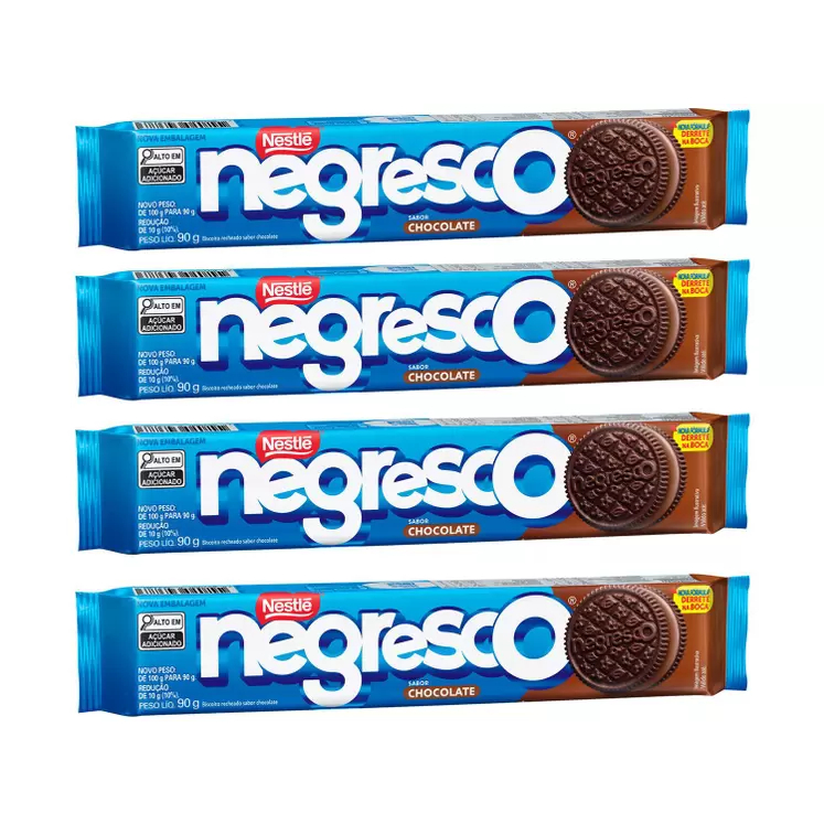 kit Biscoito Recheado Chocolate Negresco 90g - 4 Unidades | Shopee Brasil