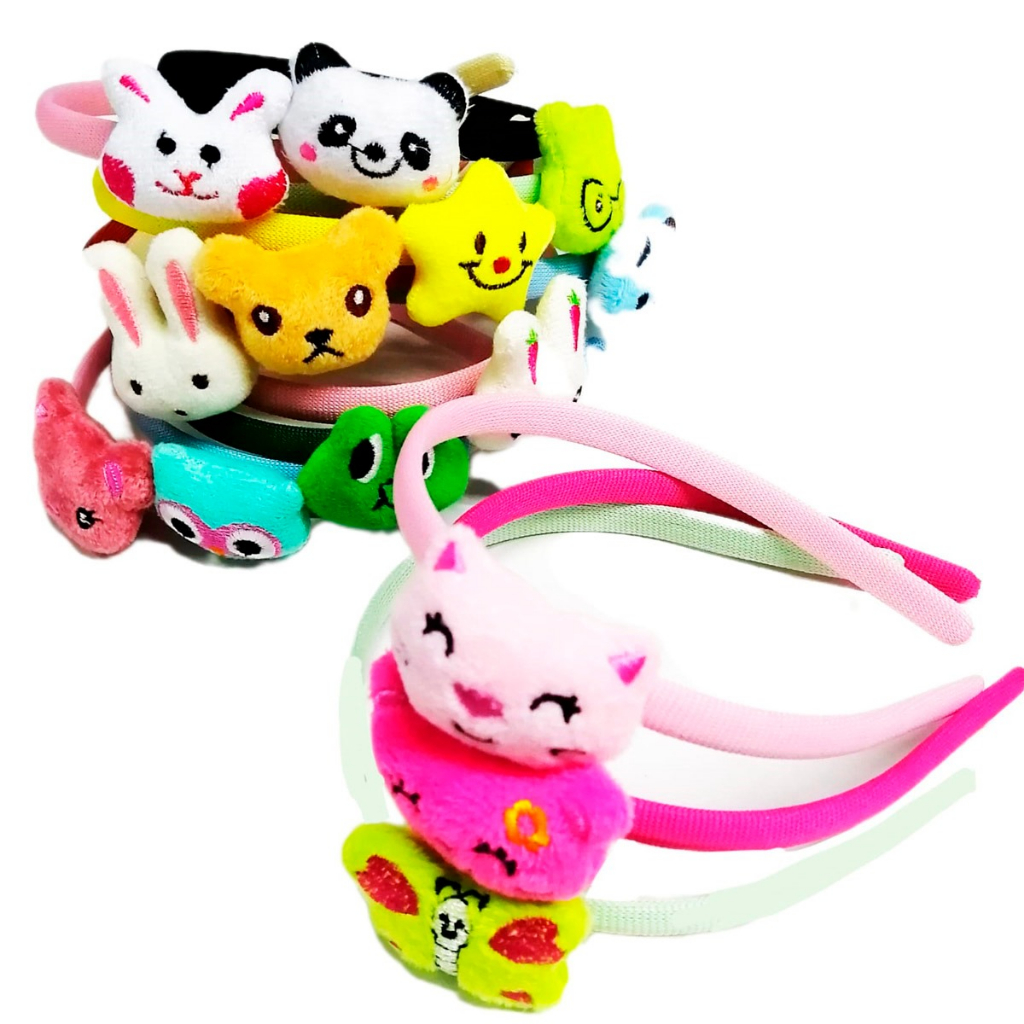 Tiaras de cabelo fofa em formato animal pelúcia kids infantil - Kits 2 ...