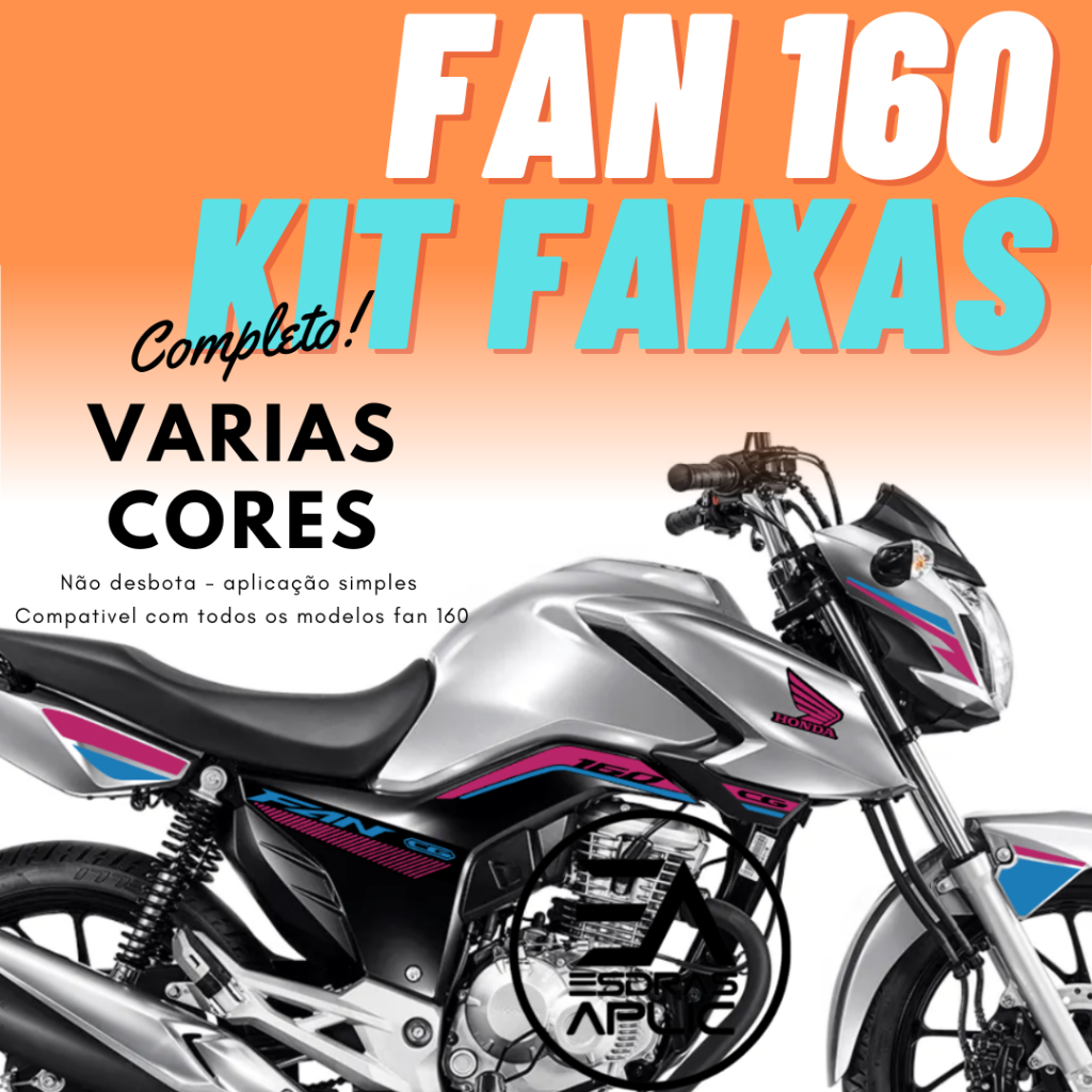 kit adesivos fan 160 faixas personalizado honda | Shopee Brasil