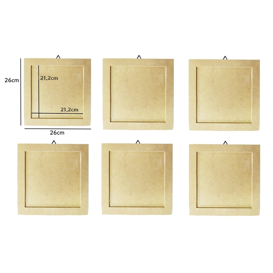 Kit 6 Quadros 26x26 cm - MDF cru | Shopee Brasil