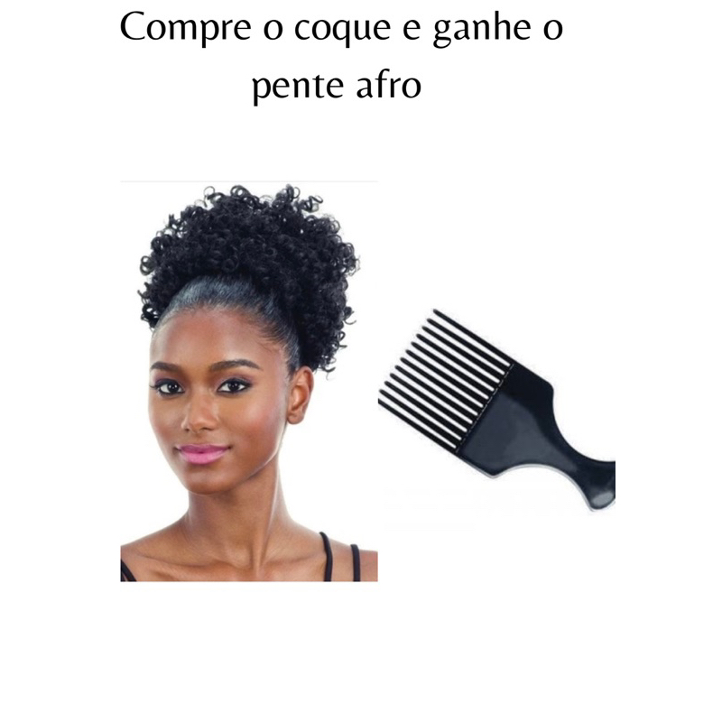 Coque Afro Puff + Pente Afro Puff | Shopee Brasil
