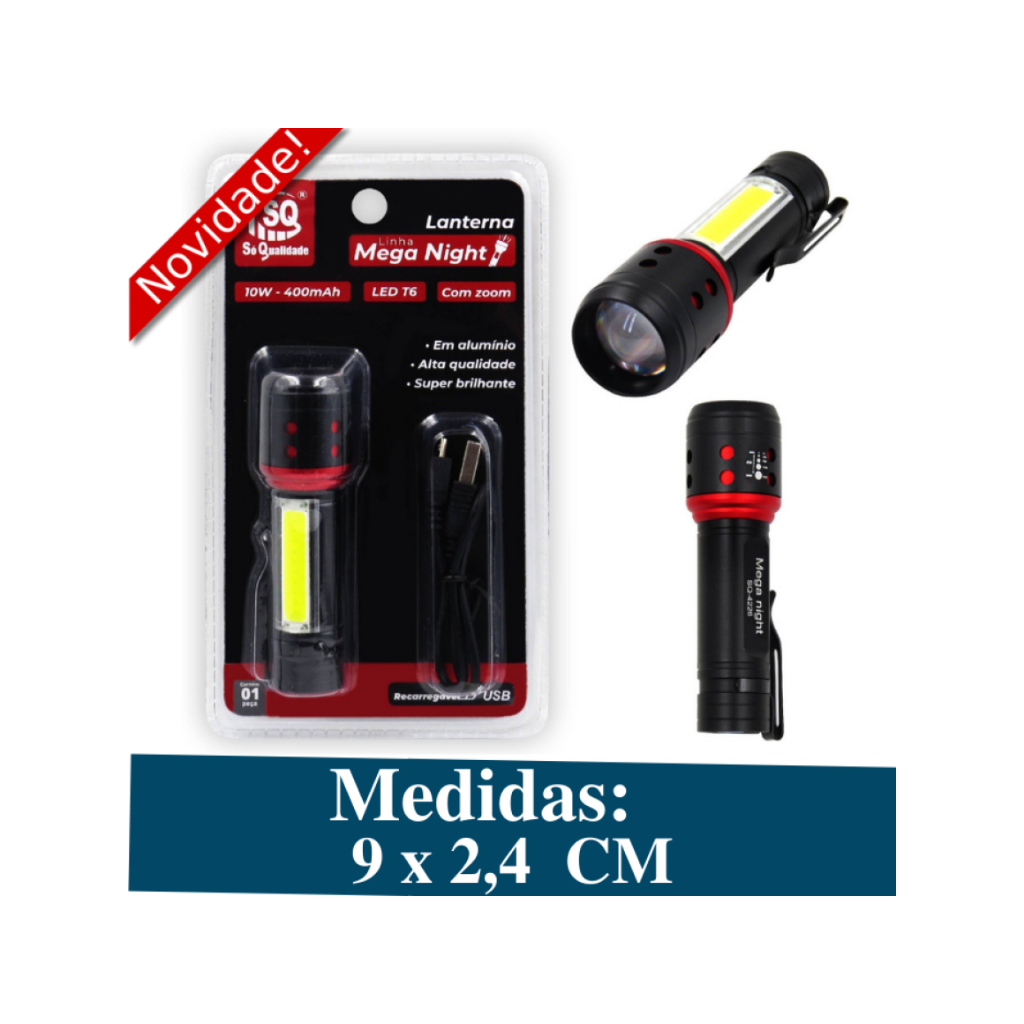Lanterna Compacta MegaNight 10W Forte Envio Imediato | Shopee Brasil