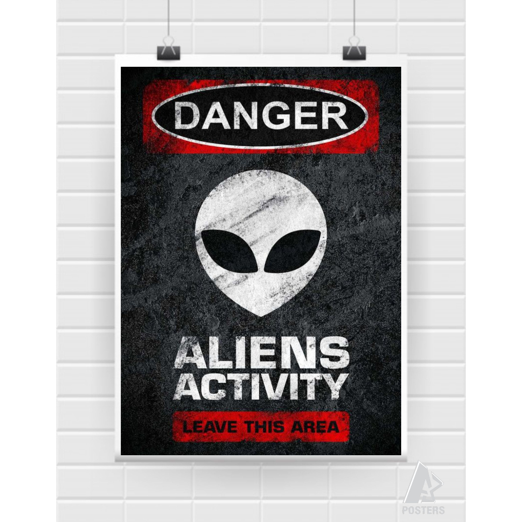 Poster Danger Aliens Decoração A4 (21cm x 30cm) | Shopee Brasil