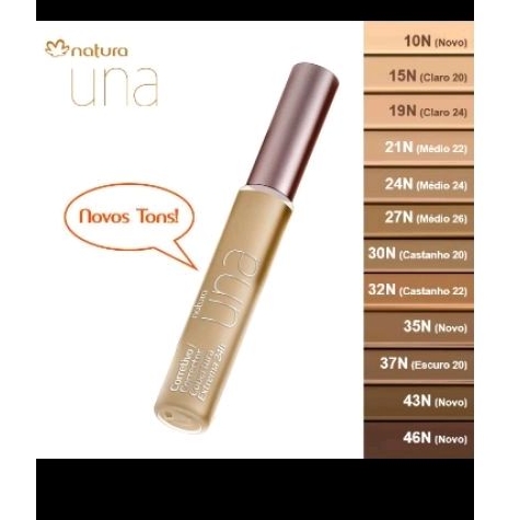 Corretivo Una Natura 19N (Antiga cor Claro 24) | Shopee Brasil