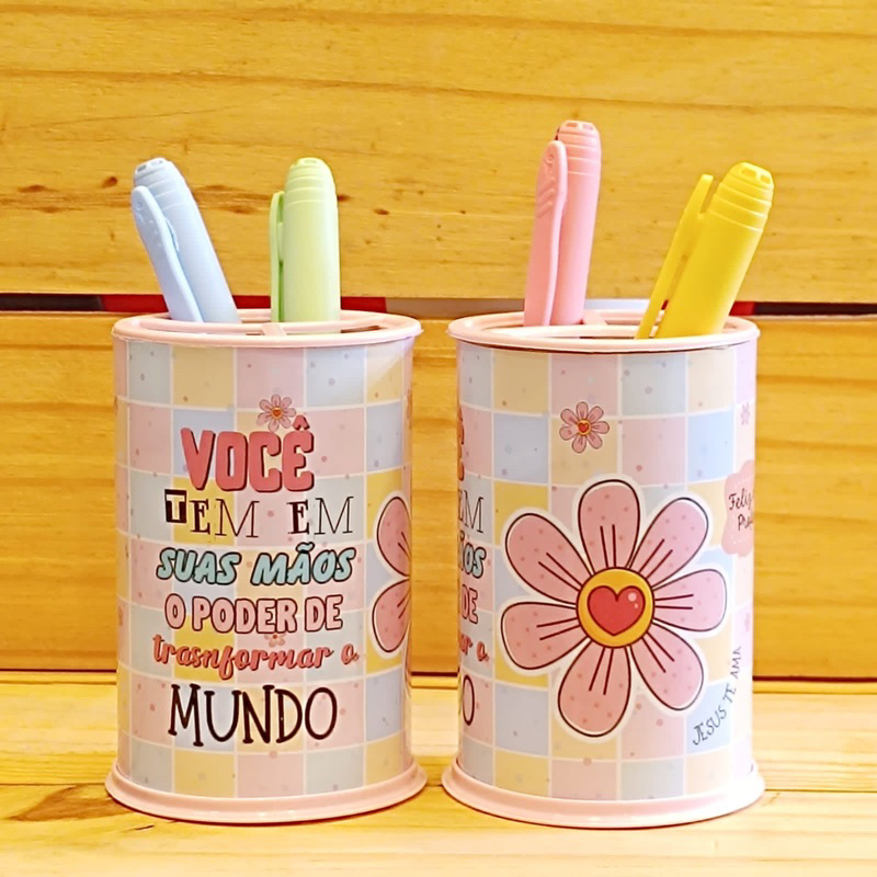 KIT 14 PORTA CANETA DIA DO PROFESSOR ROSA | Shopee Brasil