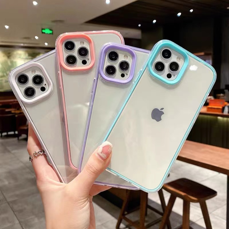 Case Capinha Transparente 3 em 1 iPhone 11/11 PRO/11 PRO MAX Capa Silicone Anti Impacto Colorido ...