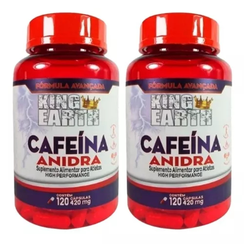 Kit C/2 Cafeína Anidra - 120caps King Earth Rei Terra | Shopee Brasil