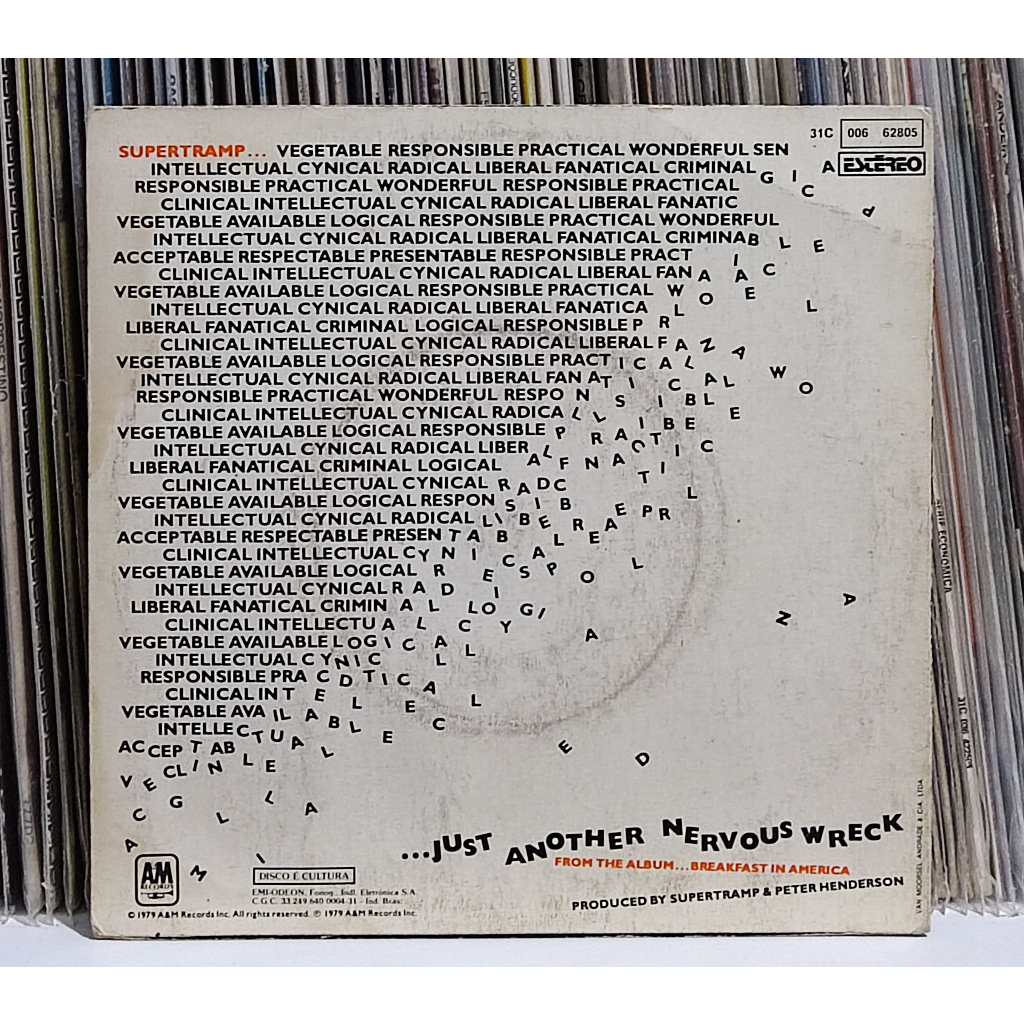 COMPACTO VINIL SUPERTRAMP- THE LOGICAL SONG/ JUST ANOTHER NERVOUS WRECK- 1979- ORIGINAL | Shopee ...