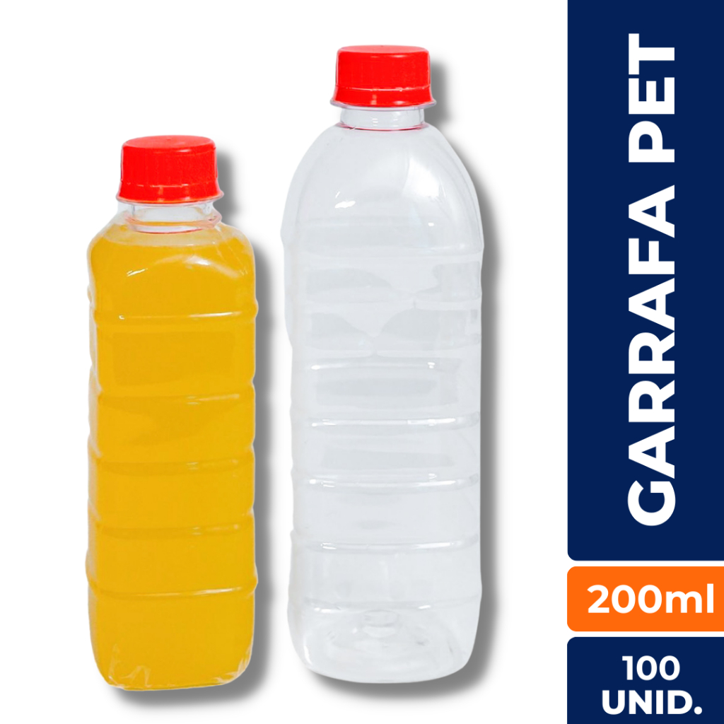 Garrafa PET Transparente Basic 200ml, 300ml Com 100 Unidades | Shopee Brasil