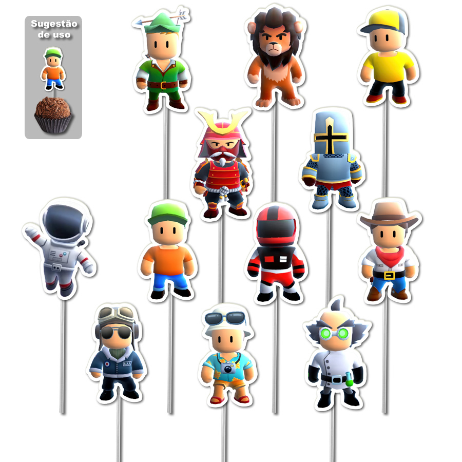 Kit de Topper Stumble Guys para Lembrancinha de Festa | Shopee Brasil