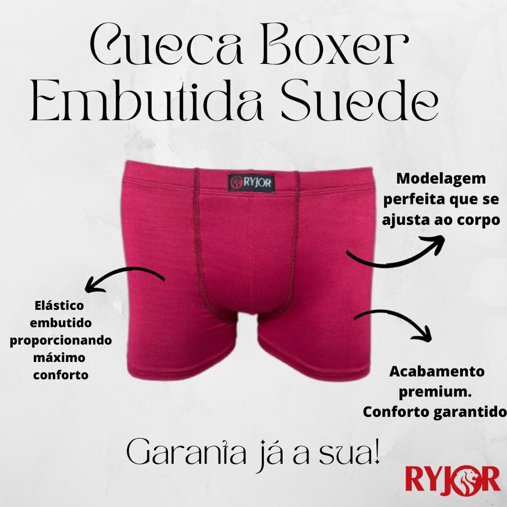 Cueca Boxer Box Embutida Adulto Suede e Forro Premium Lisa Boxer Ryjor | Shopee Brasil