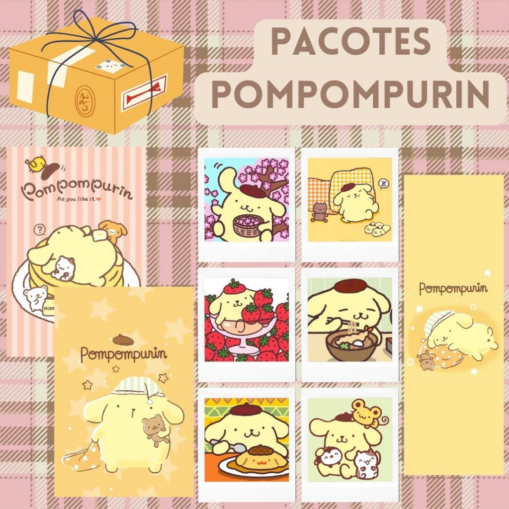 Pacotes Pompompurin/Sanrio - Poster + Marca Página + Adesivos e mais ...