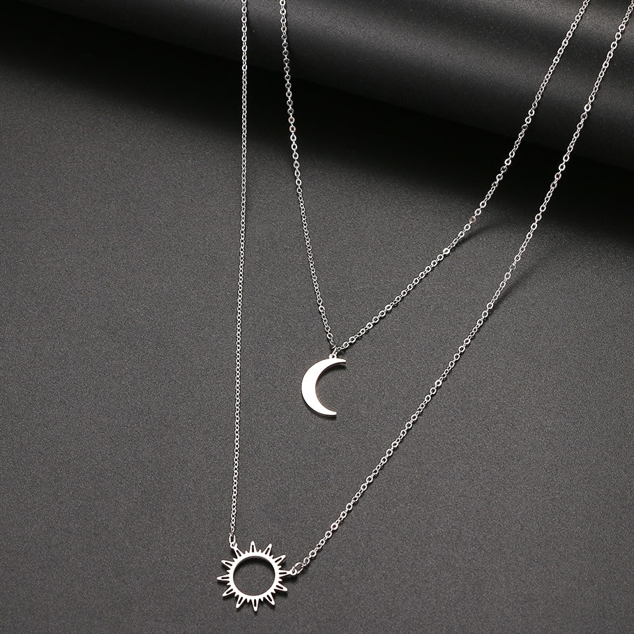 Colar - Lua/Sol -Silver | Shopee Brasil