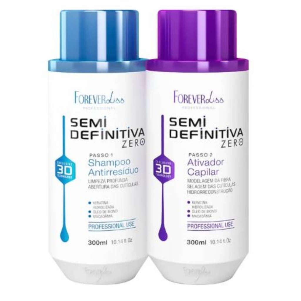 Semi Definitiva Forever Liss Power 3D - Progressiva Sem Formol 2X300ML ...