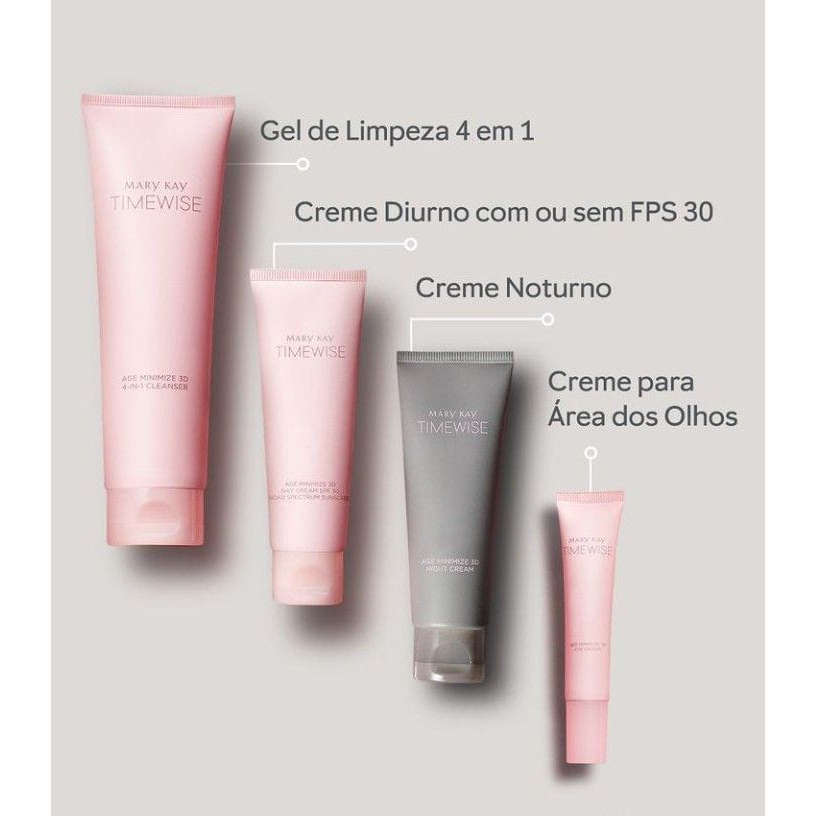Linha de Timewise 3D Mary Kay Gel de Limpeza Creme Diurno Creme noturno Área dos Olhos | Shopee ...