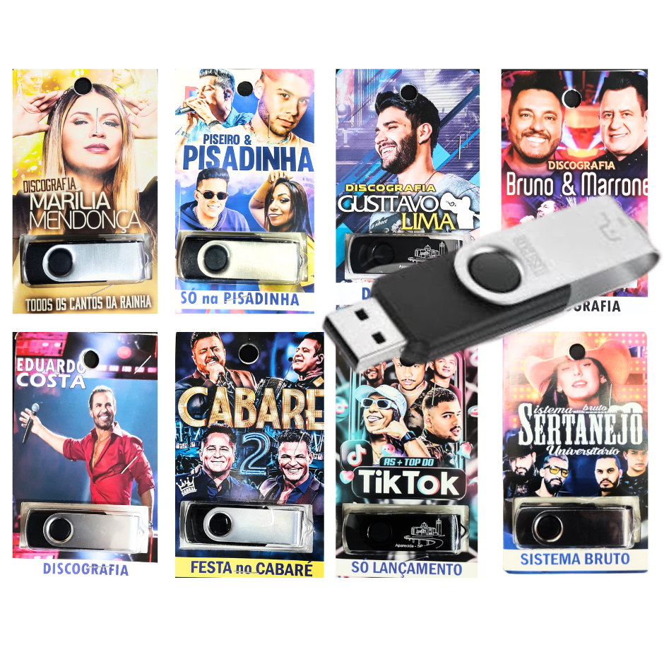 pendrive com musicas gravadas,mais de 90 titulos para vc escolher ...