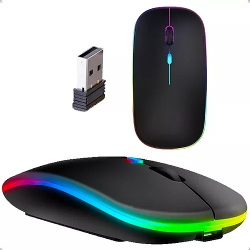 Mouse Sem Fio Recarregável Wireless Led Rgb Ergonômico | Shopee Brasil