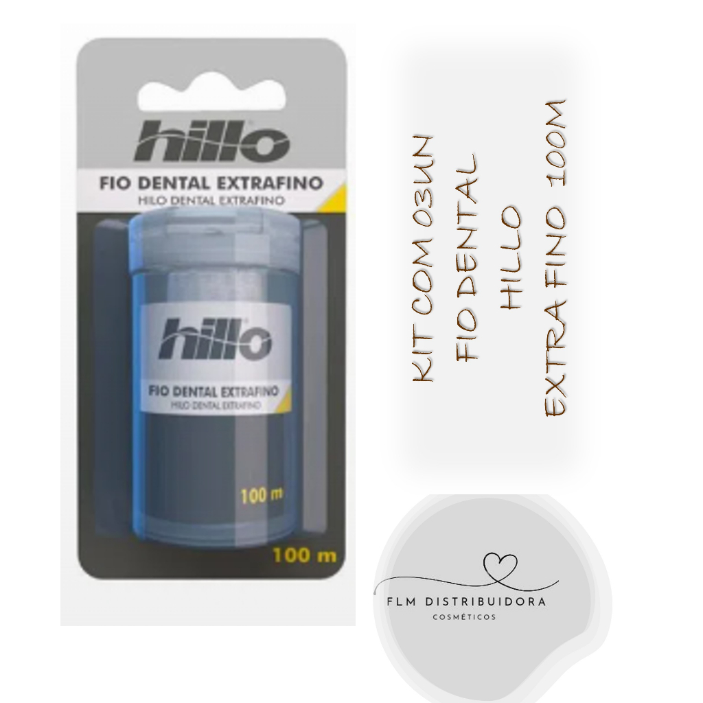 Kit com 03un Fio Dental Hillo Extra Fino 100m | Shopee Brasil