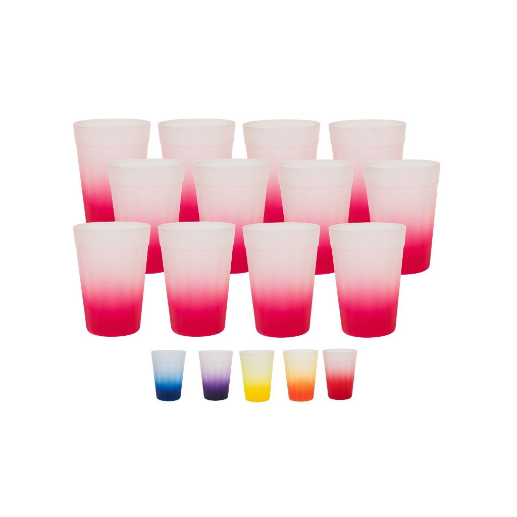 Kit De 12 Copos Copos Coloridos Neon Degrade 190ml Colors Resistente ...