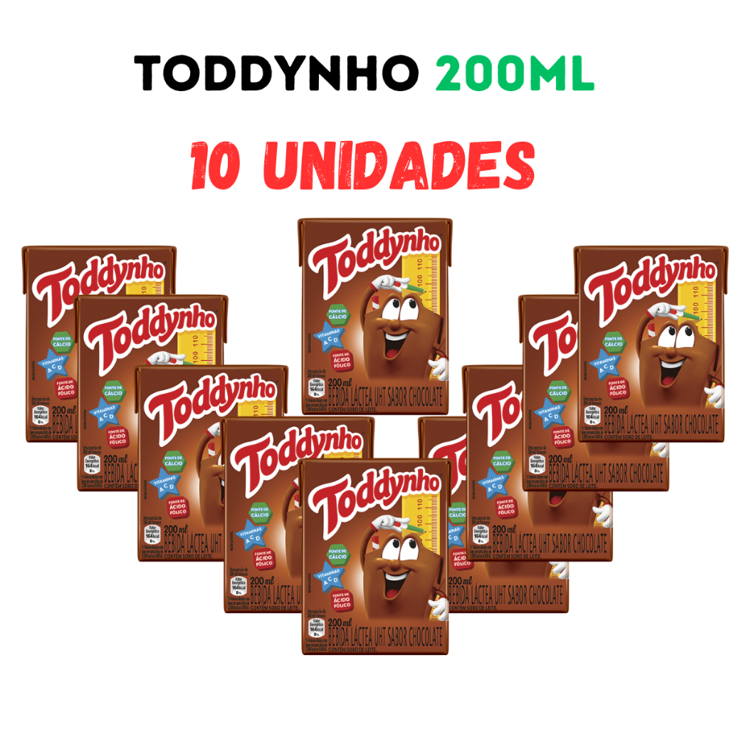Achocolatado TODDYNHO 200ML bebida láctea - KIT C/10 | Shopee Brasil