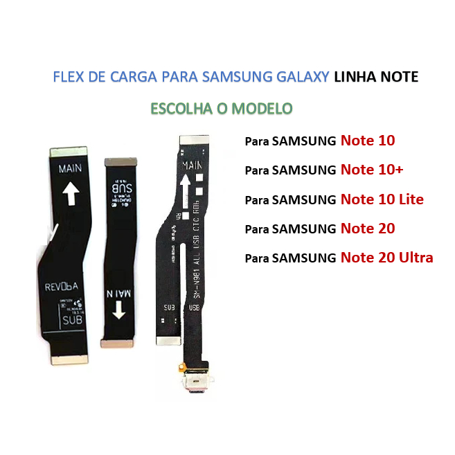 Flex De Carga Flat Main Sub Conector Para Samsung Galaxy Note 10 ...