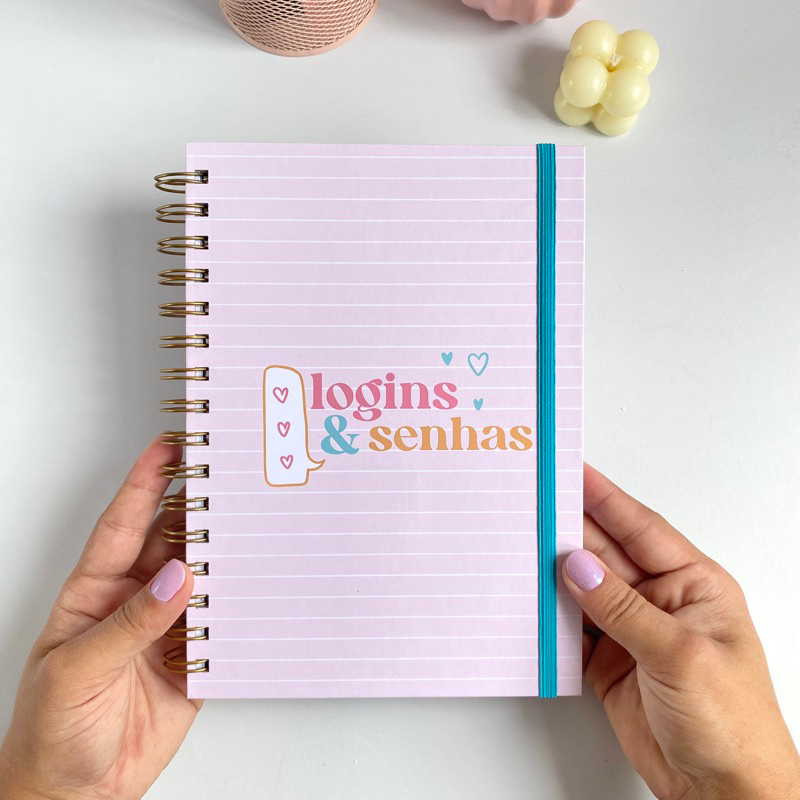 Caderno De Logins e Senhas | Capa Dura | A5 (Novo tamanho) | Shopee Brasil