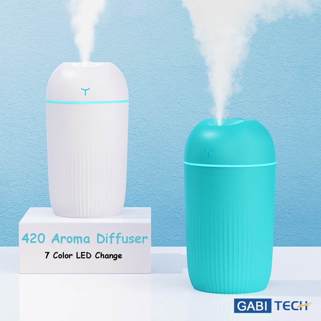Grande Umidificador Difusor Aromatizador De Ar Ultrassônico 420ml De Ambiente Led Usb Portátil ...