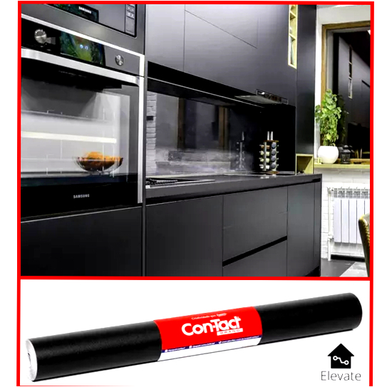 Papel Adesivo Contact Preto Fosco Lavável 45cm X 10 Metros | Shopee Brasil