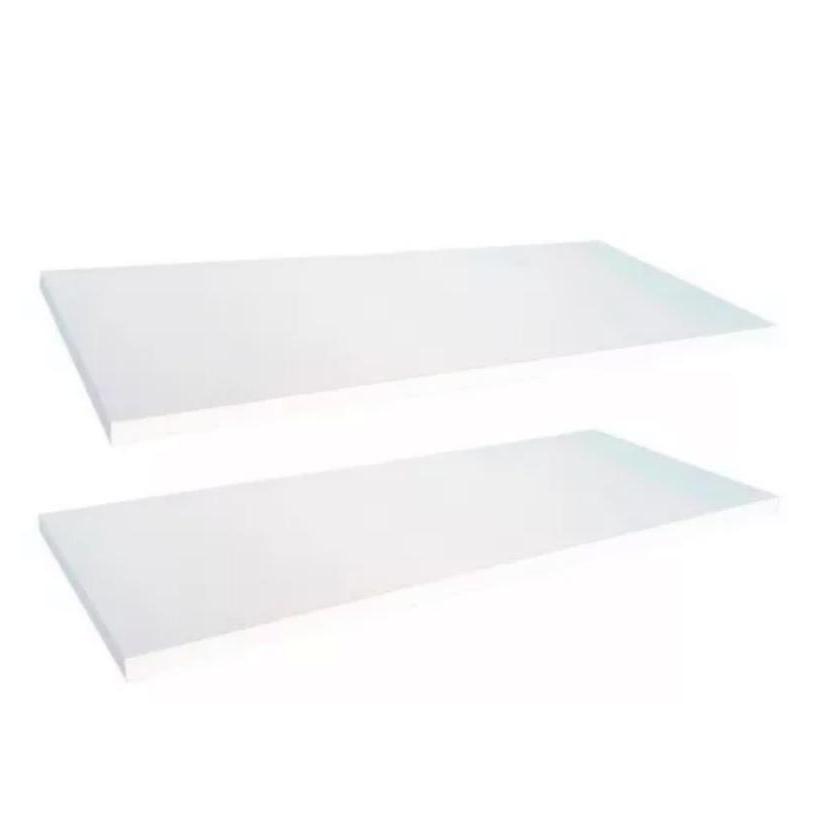 Kit 2 Tampos Madeira Mesa Escritório 90x40 MDF Branco 15mm Resistente ...