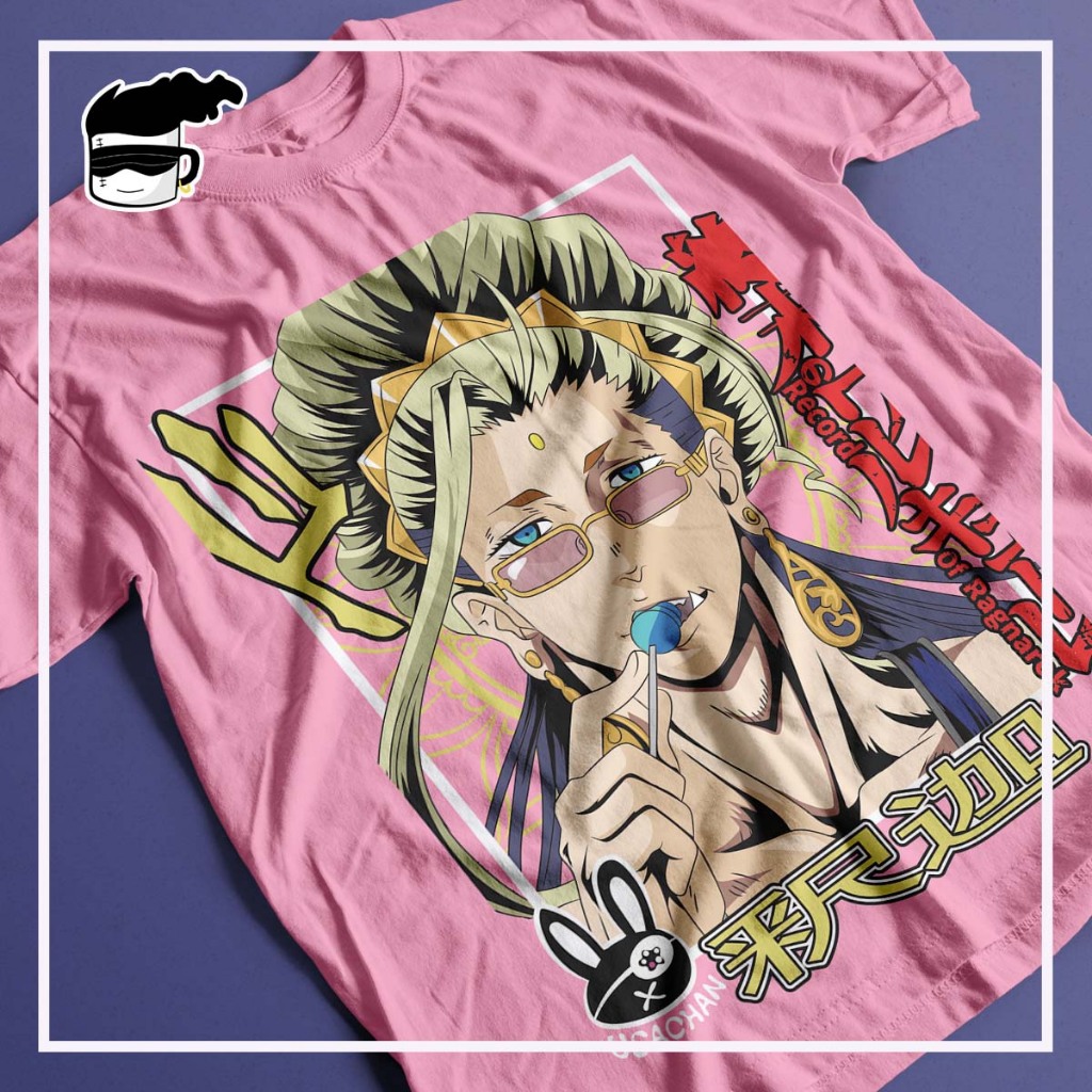 Camisa Record of Ragnarok Unissex Anime Shuumatsu no Valkyrie Rosa ...
