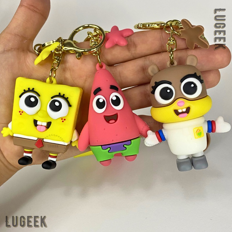 Chaveiro bob esponja Patrick Sandy Patrique desenho animado | Shopee Brasil