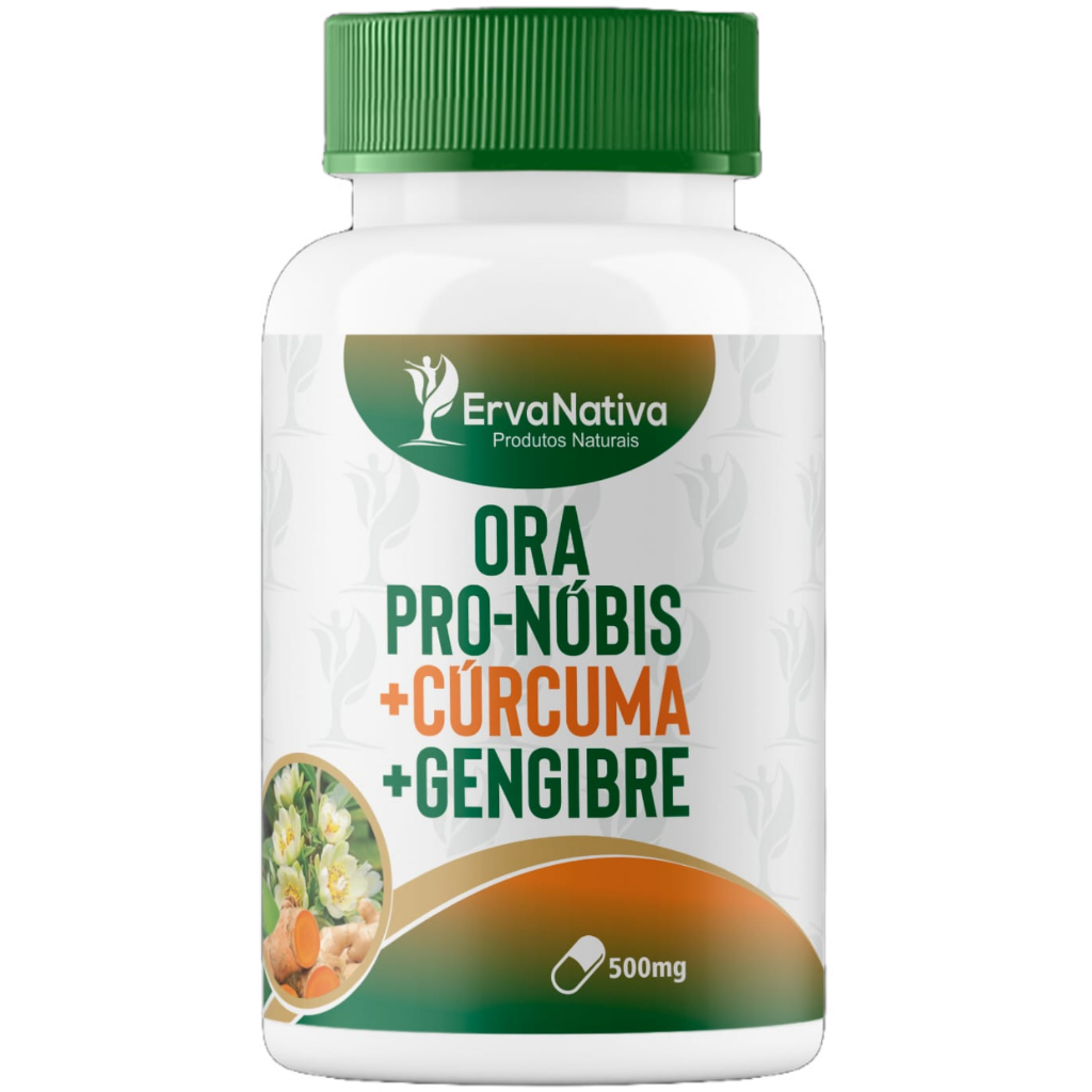 Ora Pro Nobis + Cúrcuma + Gengibre 500mg | 100 Cápsulas | Erva Nativa ...